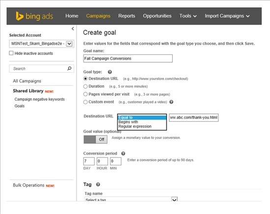 Bing Launch Universal Event Tracking